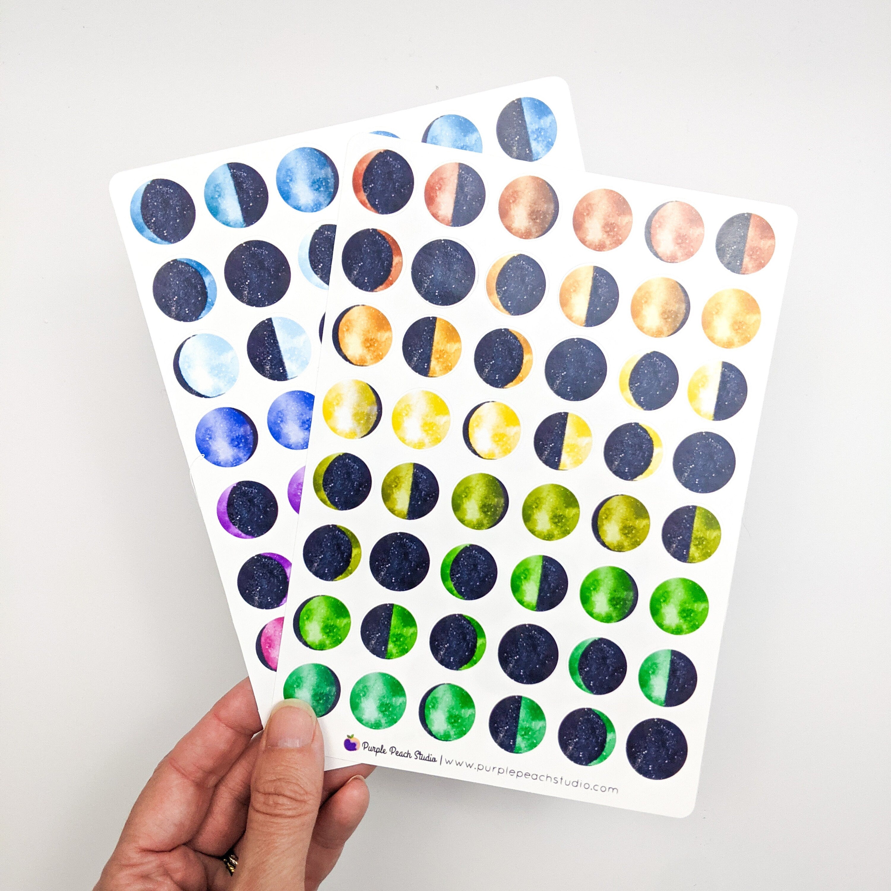 Large Moon Phase Stickers – Purple Peach Studio
